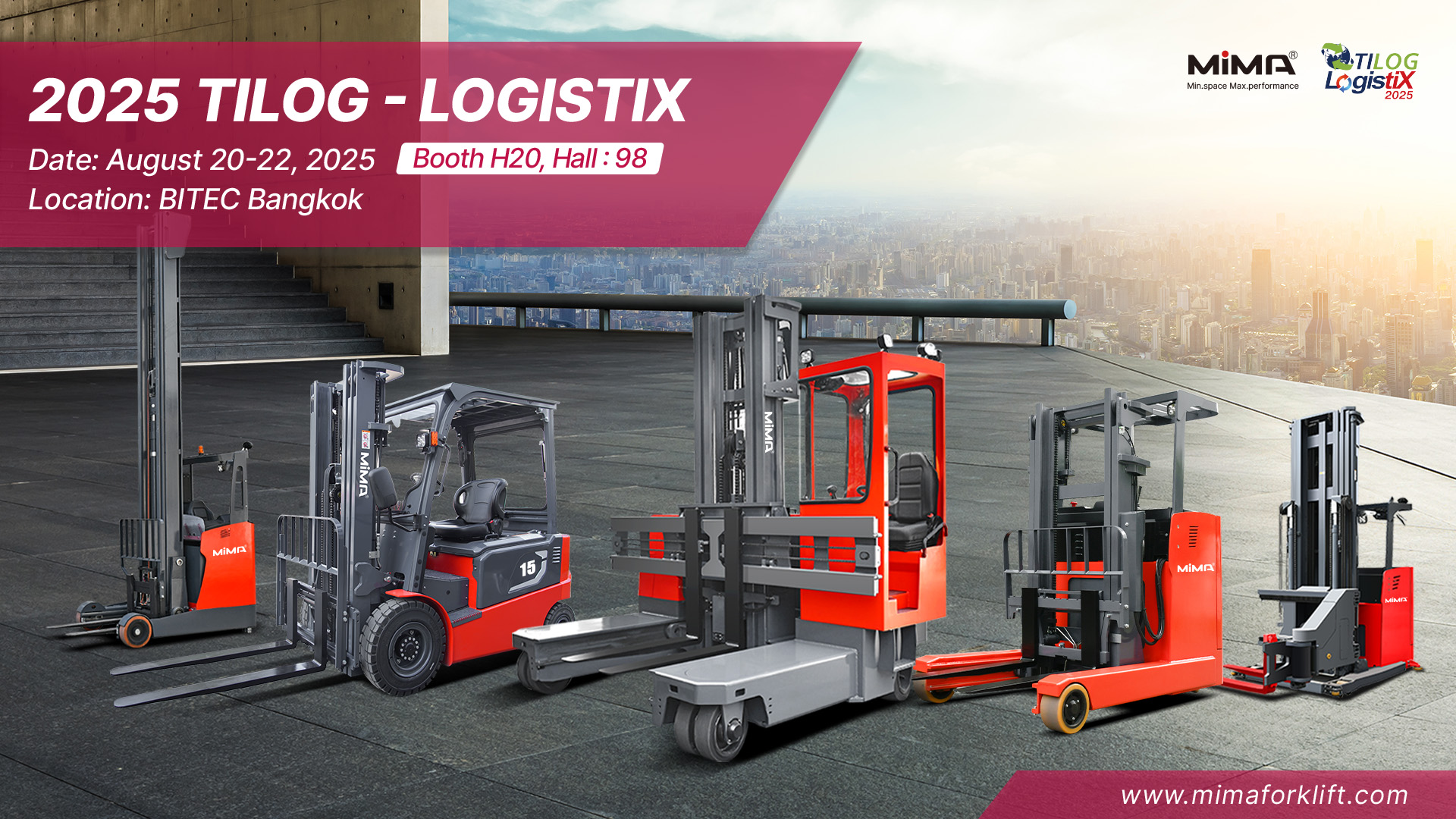 Carretilla elevadora MiMA: Una innovación eléctrica que llega a TILOG - Logistix 2025 - MiMA